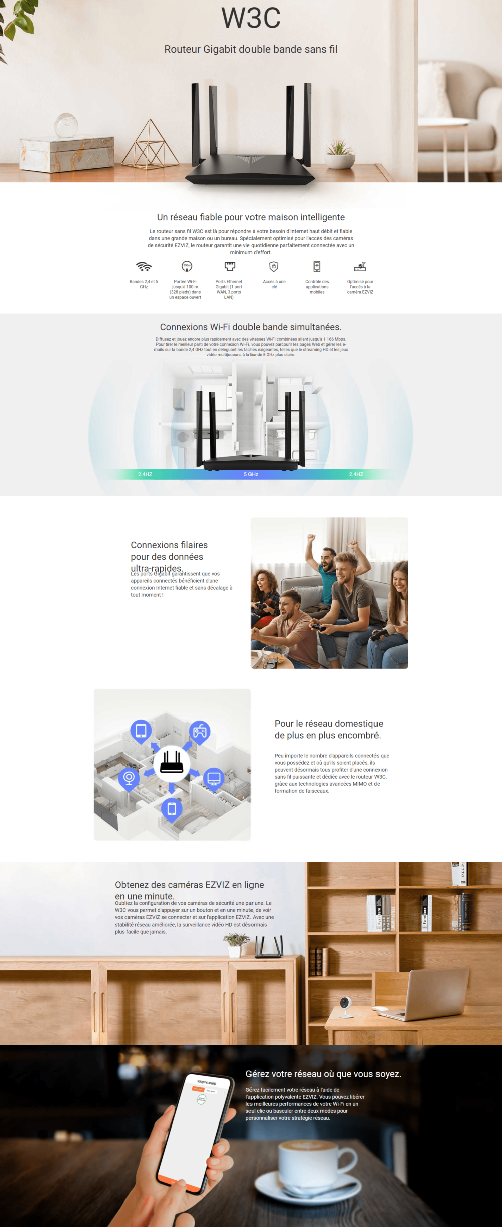 EZVIZ W3C access point pour un réseau fiable (CS-W3C-WD1200G) - Leader ...